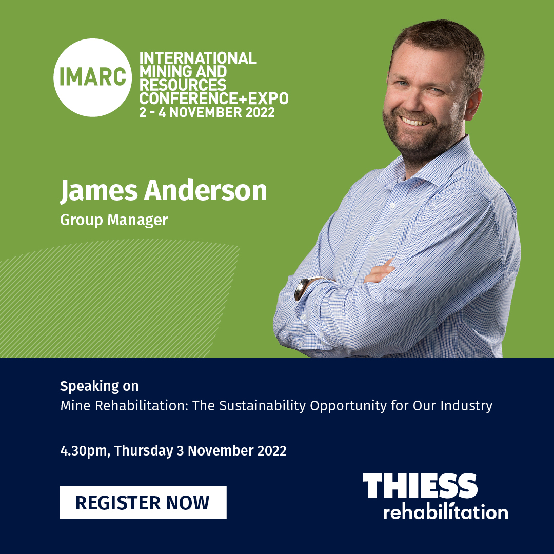 Thiess Rehabilitation Group Manager James Anderson presenting at IMARC ...